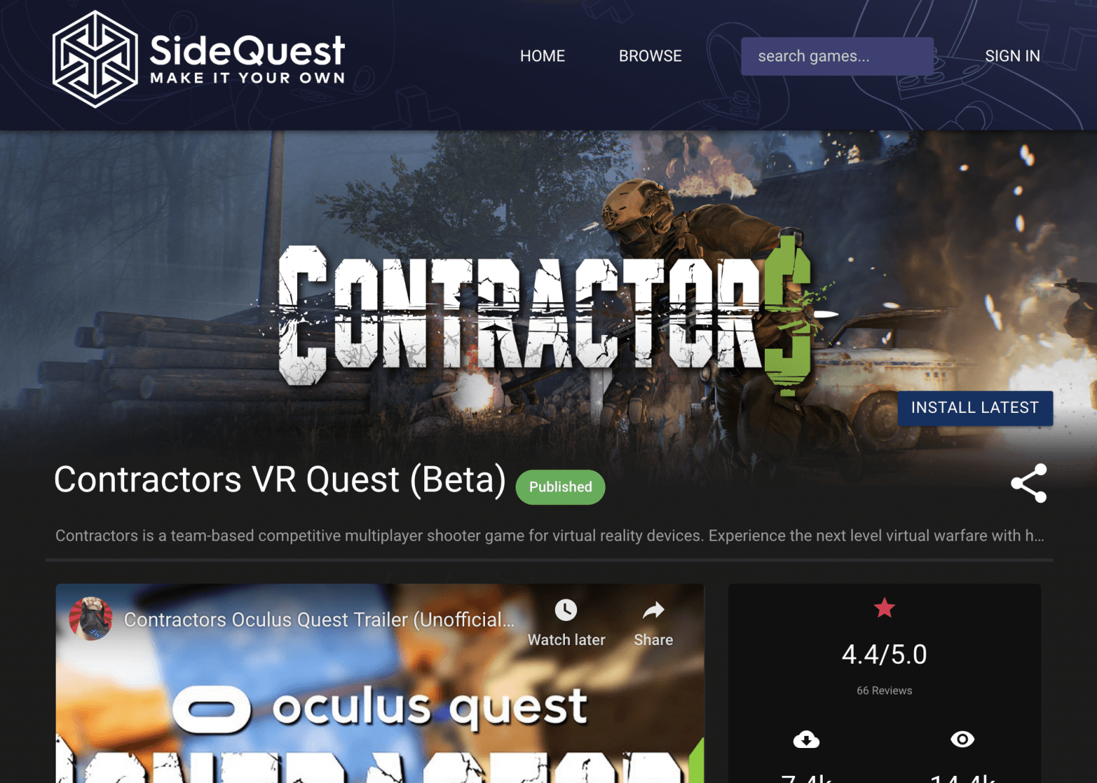 How to Quickly Install Contractors VR on Oculus Quest